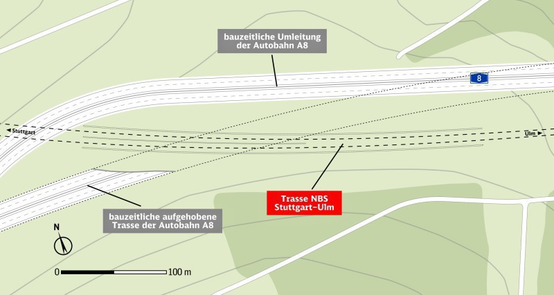 Stuttgart–Ulm Rail Project: The Tunnel below the A8 Motorway on the ...